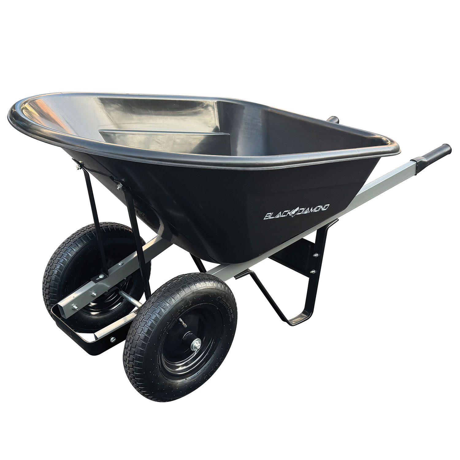 Black Diamond 8 Cu. Ft. Poly Wheelbarrow with Steel Handles ...