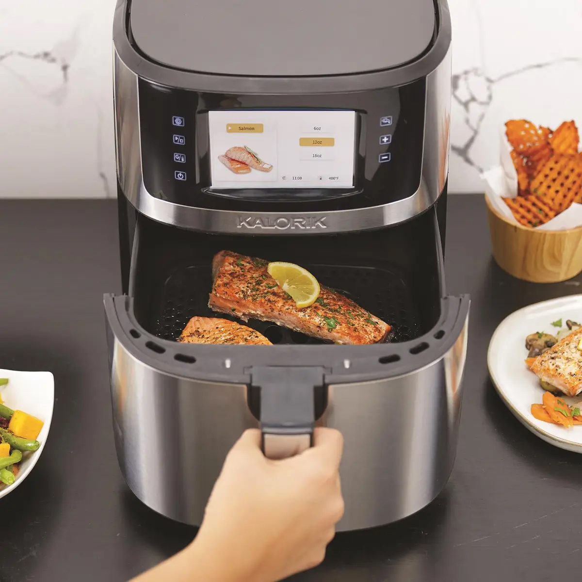 Kalorik Vivid 7 Quart Stainless Steel Air Fryer with Full Color Display ...