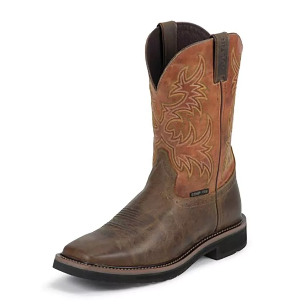 Justin Original Workboots Driller Brown Steel Toe Work Boot - Runnings