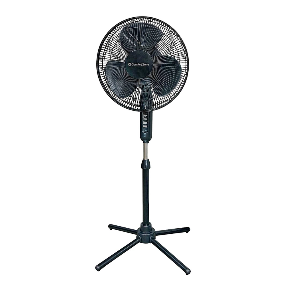 Comfort Zone® 16" Black Oscillating Pedestal Quad-Pod Fan - 0000001489 ...