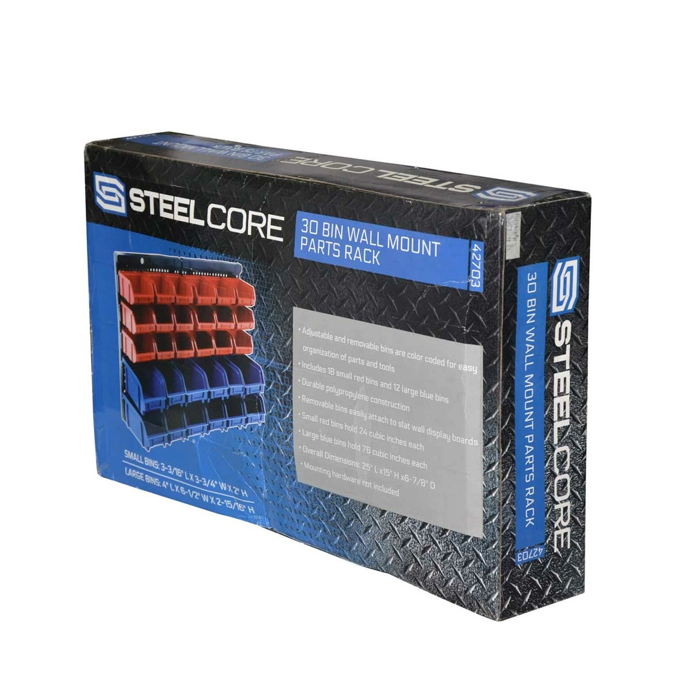 Steel Core 30 Bin Wall Mount Parts Rack - 0000000558 - Runnings