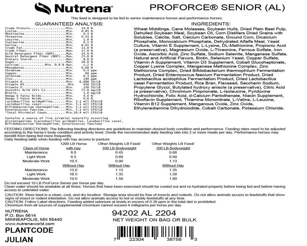 Nutrena ProForce Senior Horse Feed, 50 lbs. Bag - Runnings