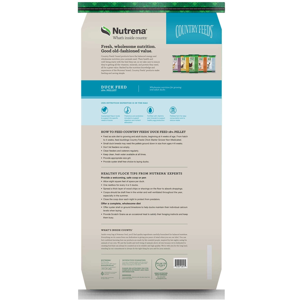 Nutrena Country Feeds® Duck Feed 18% Pellet, 50 lbs. - Runnings