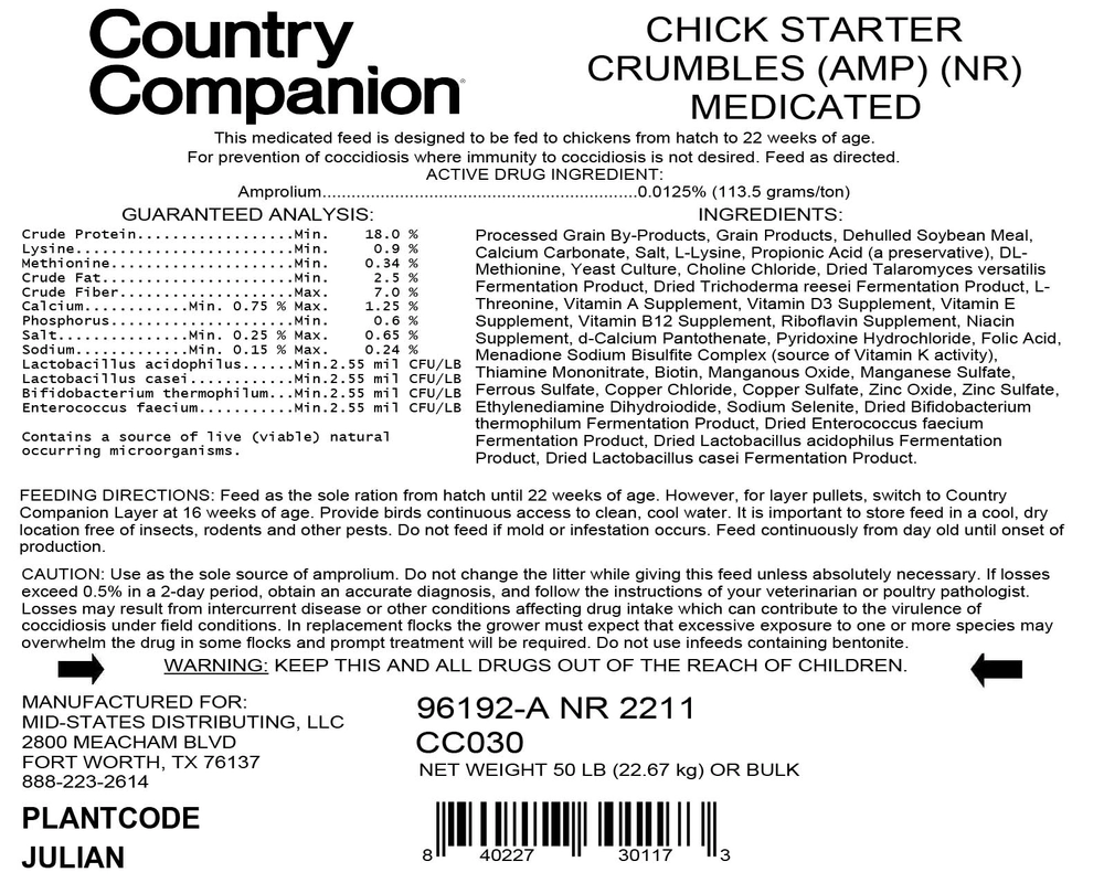 Country Companion Medicated Chick Starter, 50 lb. - 0000006125 - Runnings