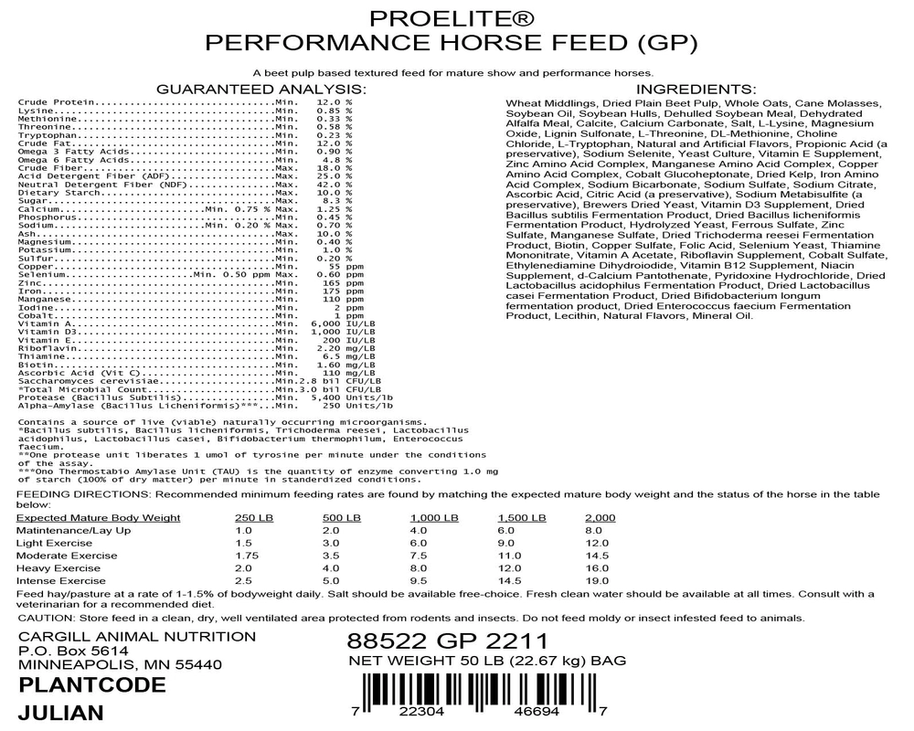 PROELITE® Performance Textured Horse Feed, 50 lbs. - Runnings