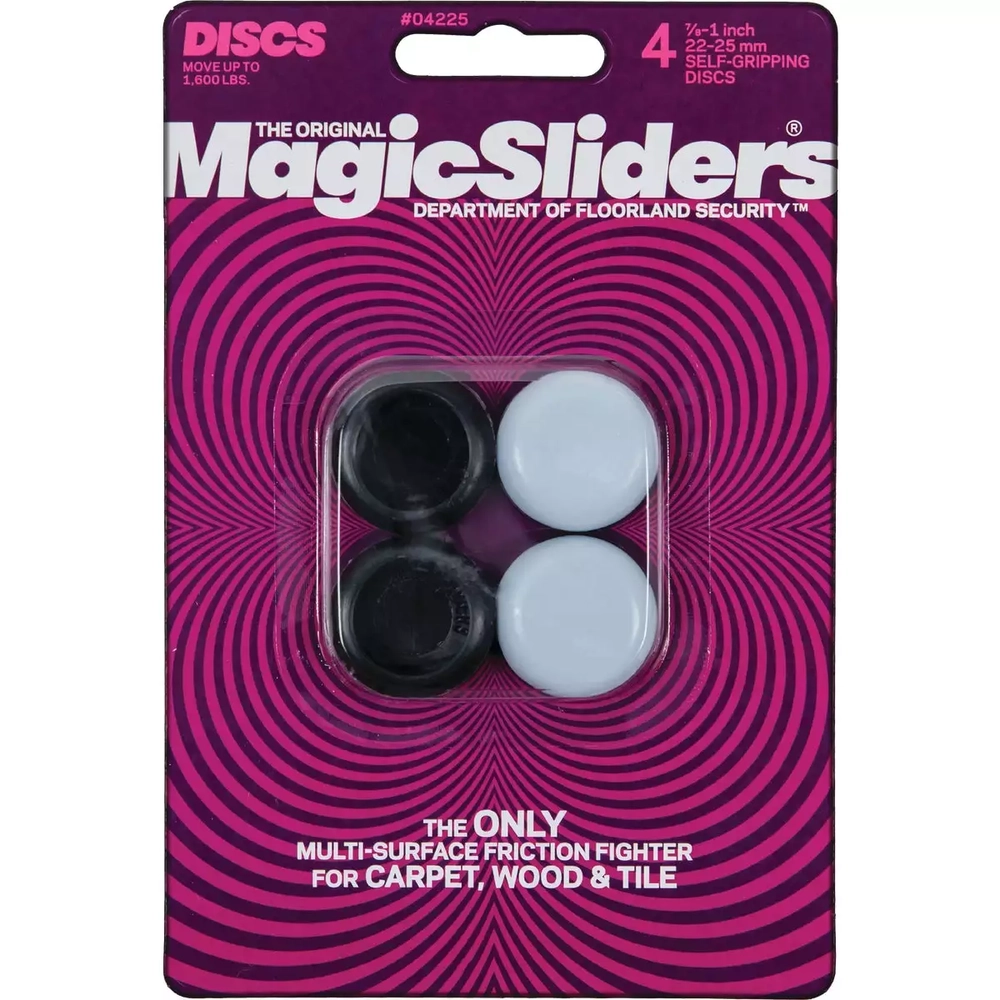 Magic Sliders 7/8 In. Round Grip Tip Furniture Glide,(4-Pack) - Runnings