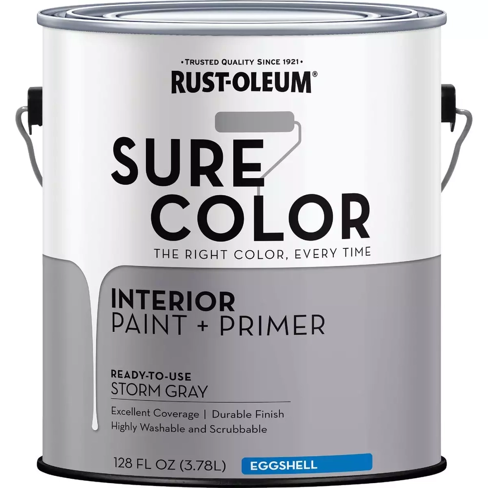 Rust-Oleum Sure Color Eggshell Storm Gray Interior Wall Paint and ...