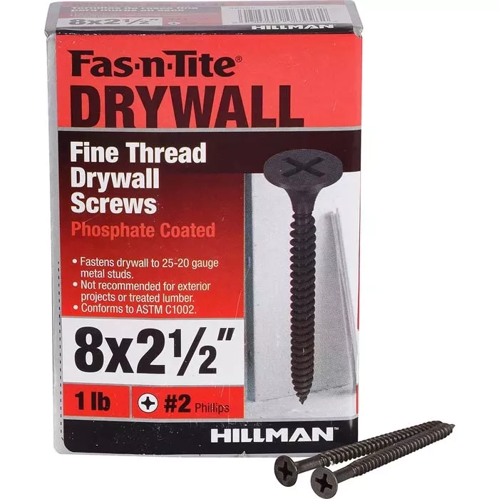 The Hillman™ Group Fine Thread Drywall Screws, #8 x 2-1/2", 1lb Box ...