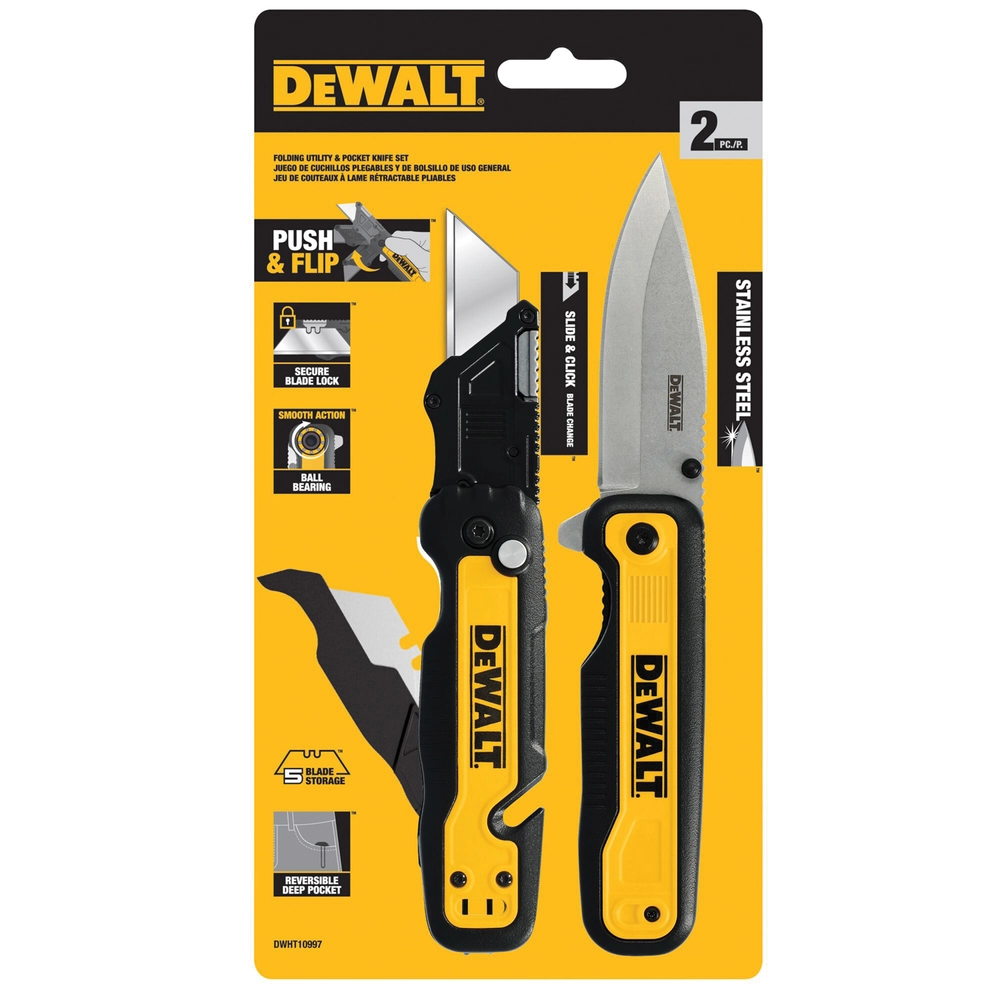 DeWALT Folding Utility & Pocket Knife Set - Runnings