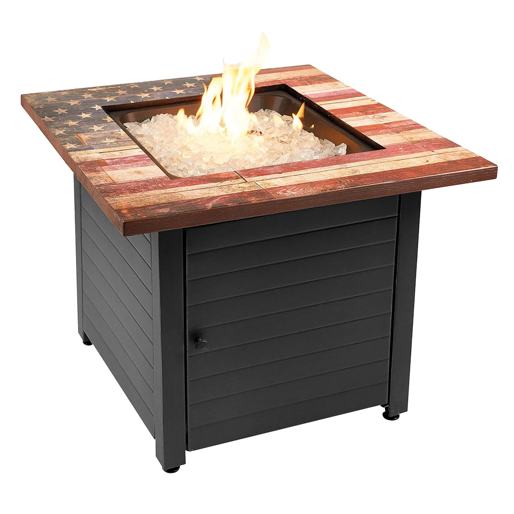“The Liberty” LP Gas Outdoor Fire Pit With American Flag Mantel ...