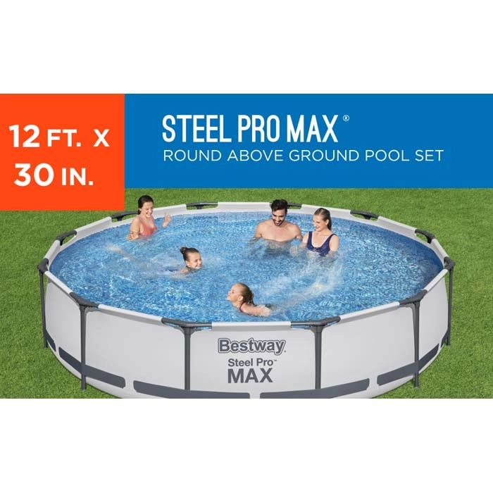 BESTWAY® Steel Pro MAX Round Above Ground Pool Set, 12' x 30" - Runnings