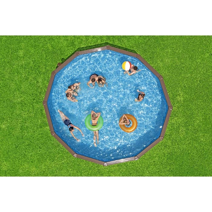 BESTWAY® Hydrium Steel Wall Above Ground Pool Set Round 18' x 52 ...