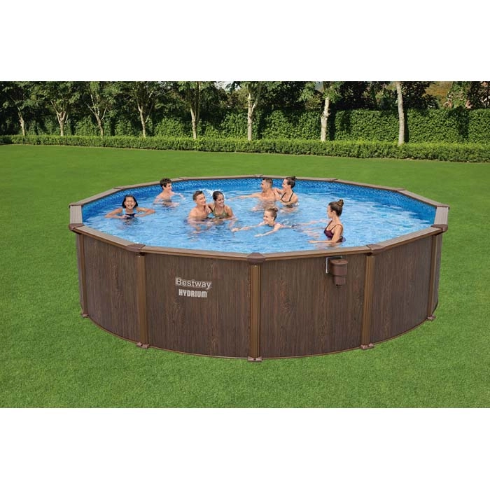 BESTWAY® Hydrium Steel Wall Above Ground Pool Set Round 18' x 52 ...