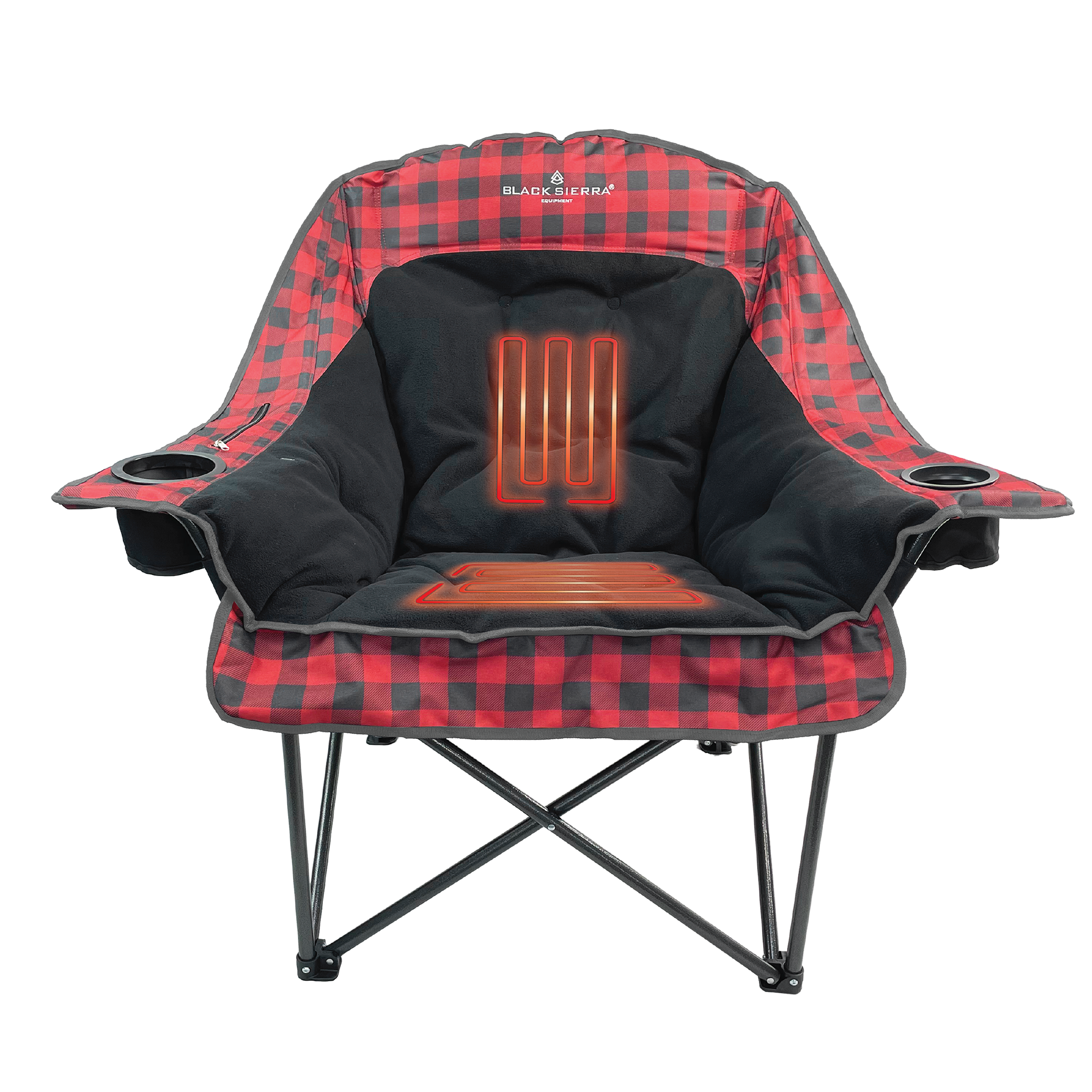 Black Sierra Heated Fleece Comfort Cloud Club Chair - Runnings