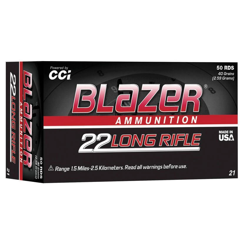 CCI® Blazer® .22 Long Rifle, 40 Grain -Lead Round Nose, 50 rounds ...