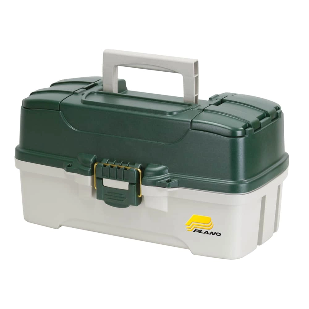 Plano® 3 Tray Tackle Box with Dual Top Access -Dark Green Metallic/Off ...