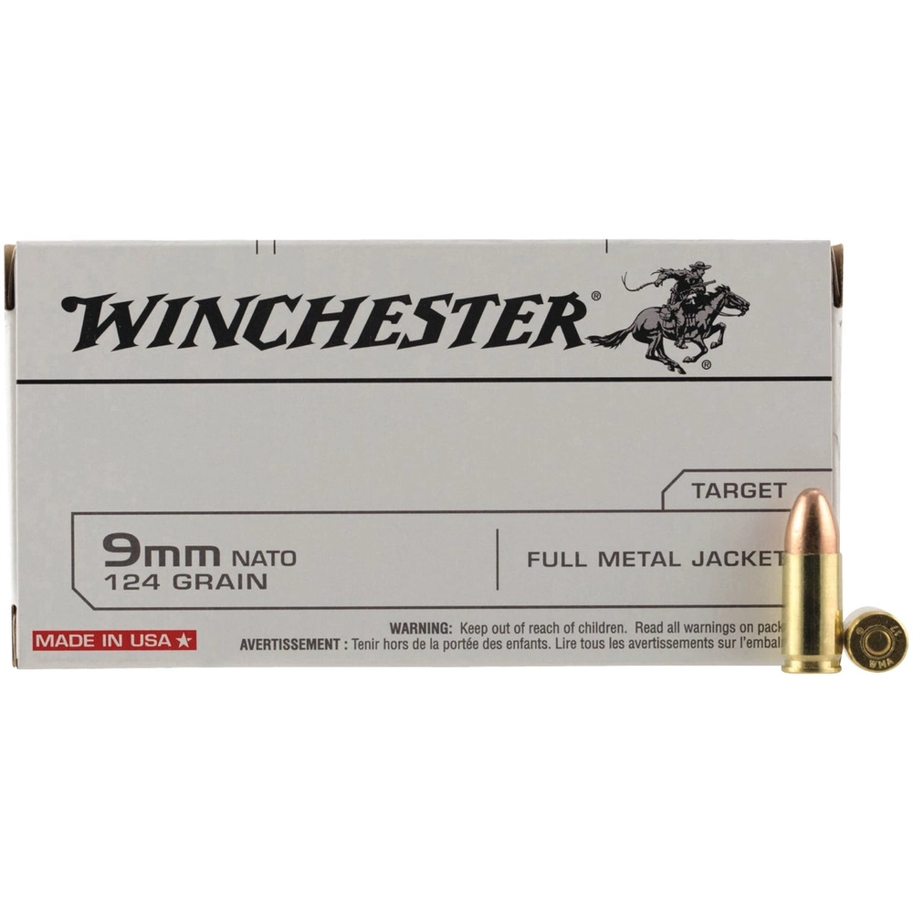 Winchester 9mm 124 Grain FMJ Centerfire Ammunition Cartridges ...