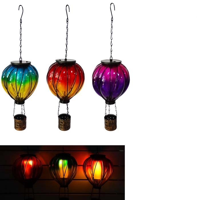 ALPINE® Solar Glass Hanging Balloon with Flame LED-Included- Assorted ...