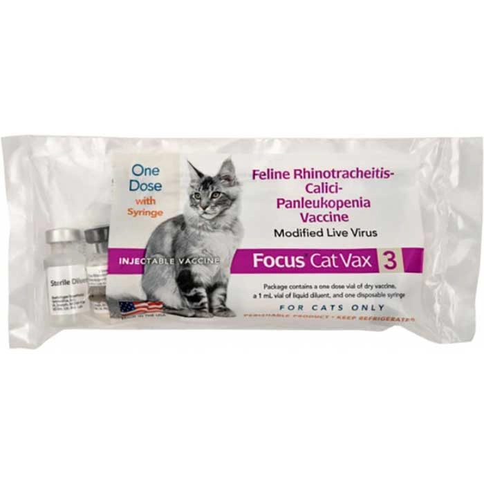 Durvet Feline Focus Cat Vax 3+ FeLV Vaccine - 1 dose - 0000009962 ...