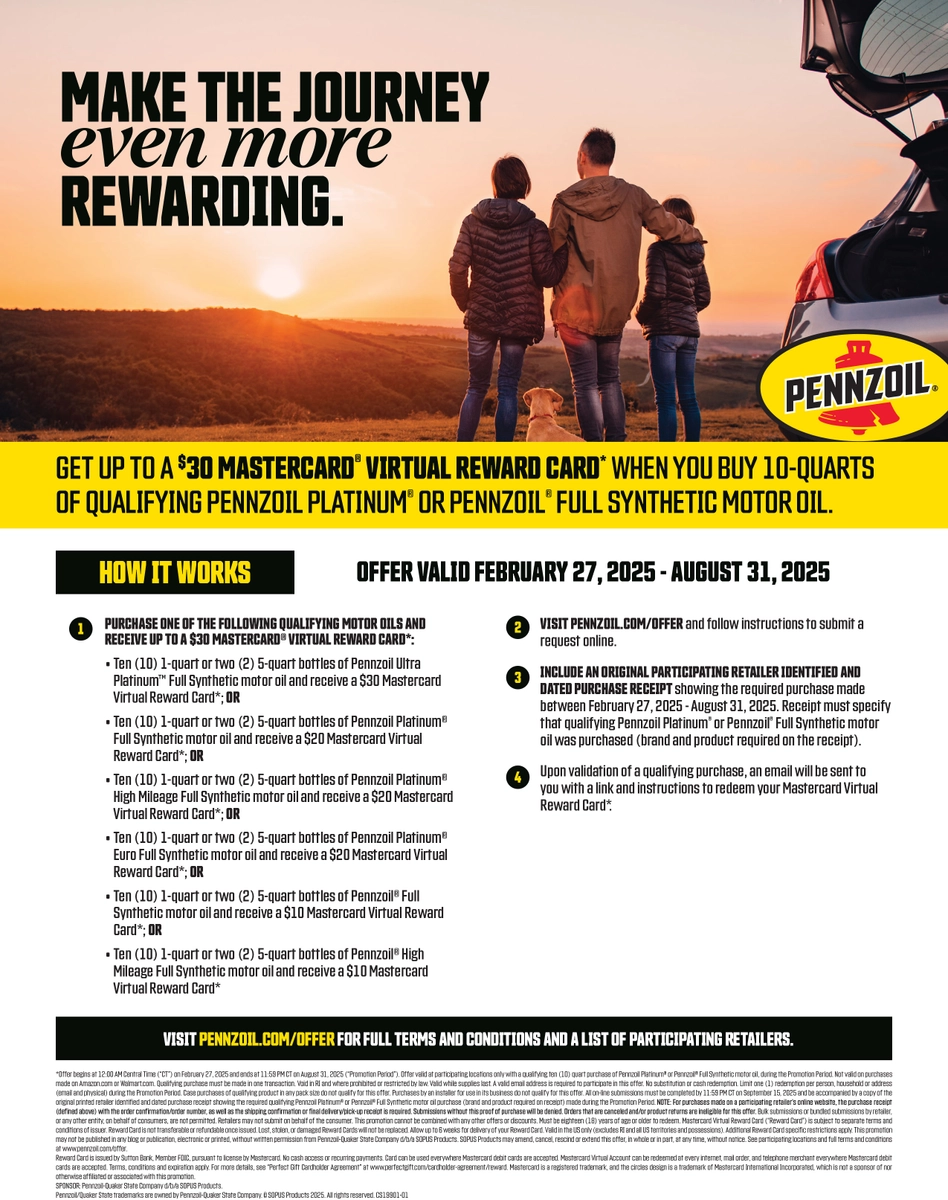 Rebate: Pennzoil